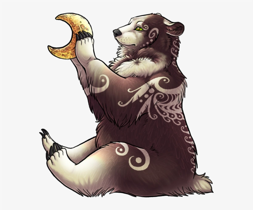 Fl/72, Bear On The Moon, - Moon Bear Drawing PNG Image | Transparent ...