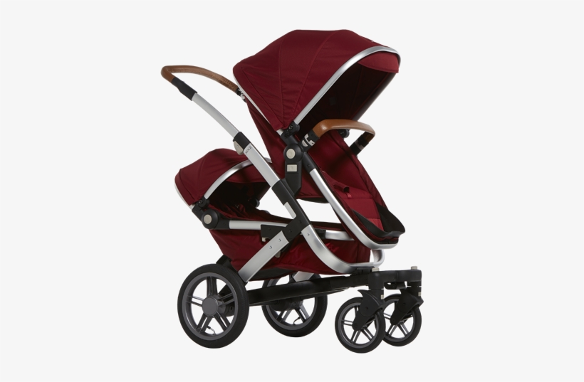 4 Wheel Pram Baby Png Image - Joolz Geo Earth Twin - Silver/lobster Red ...