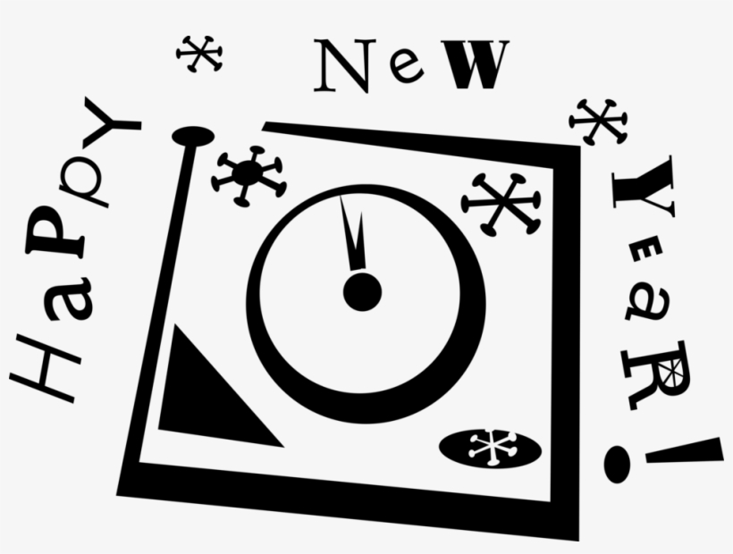 Download Vector Illustration Of New Year's Eve Clock Strikes - Greeting ...