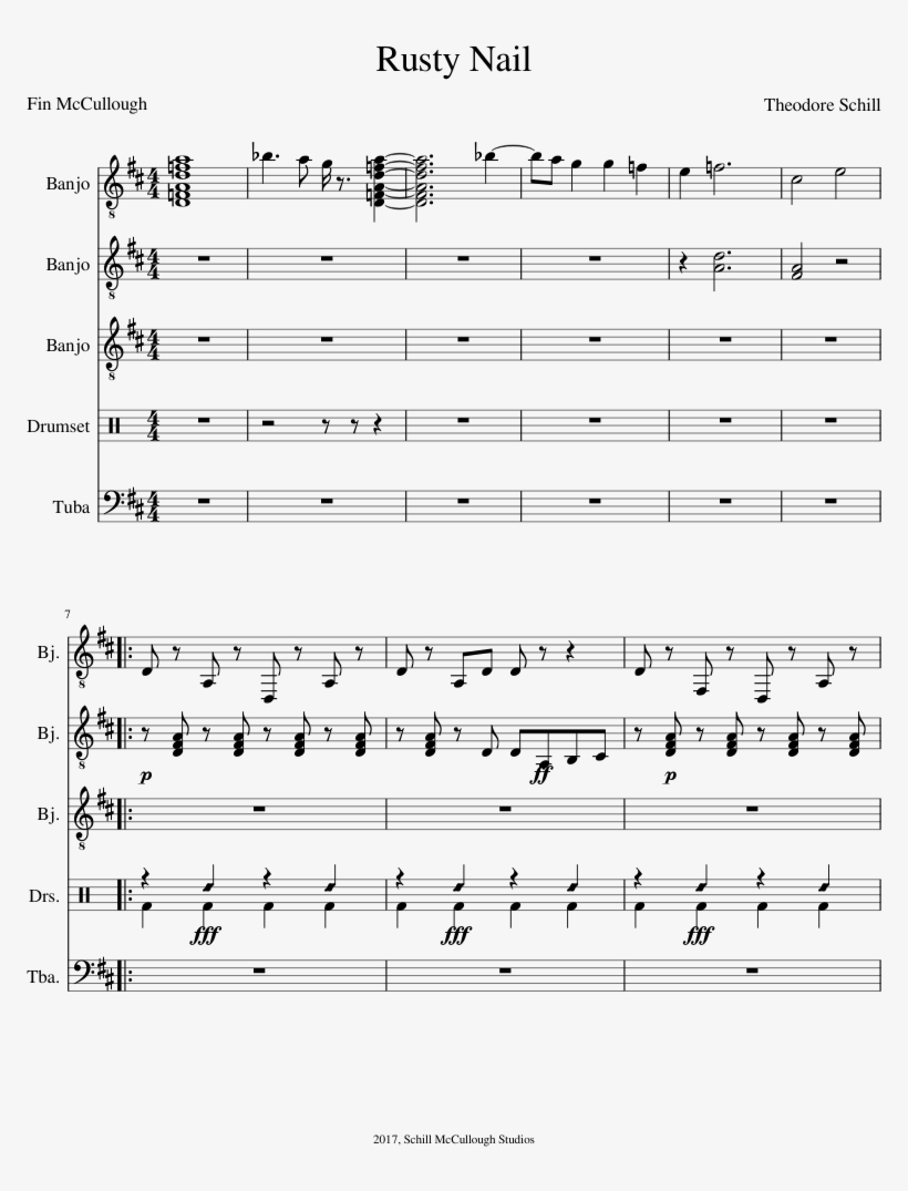 Rusty Nail Sheet Music Composed By Theodore Schill - Christmas Music ...