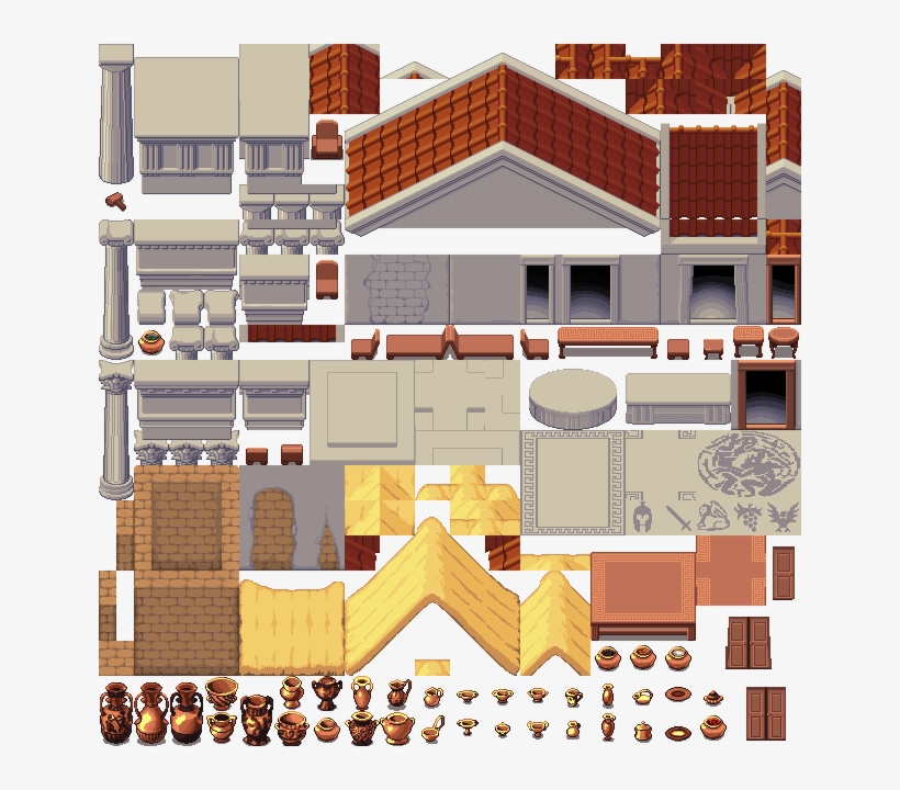 Lpc Ancient Greece Architecture - Ancient Greek Pixel Art PNG Image ...