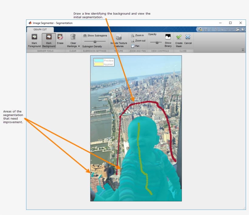Continue Drawing Foreground And Background Lines To - Graph Cut ...