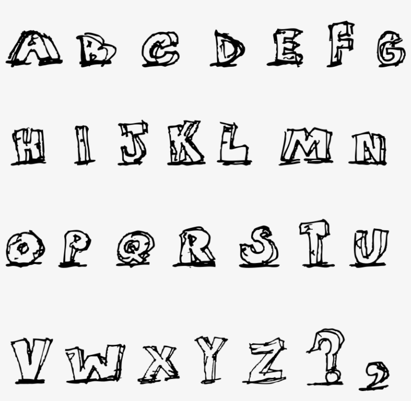 Download Hand Drawn Alphabet Clipart - Alphabet Transparent Png ...