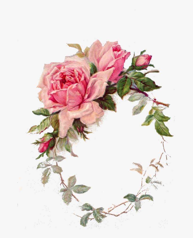 Download Vintage Rose Frame Images Victoriennes, Vintage Paper, - Roses ...