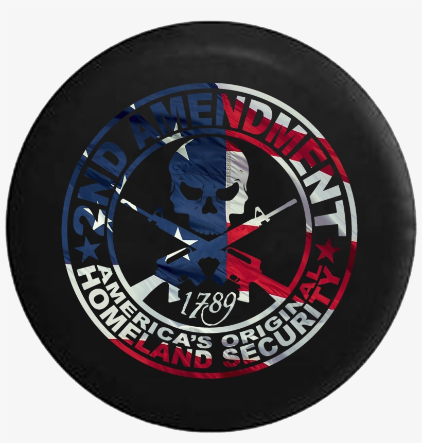 2nd Amendment Homeland Security Skull Rifles Waving - Skull Vinyl ...