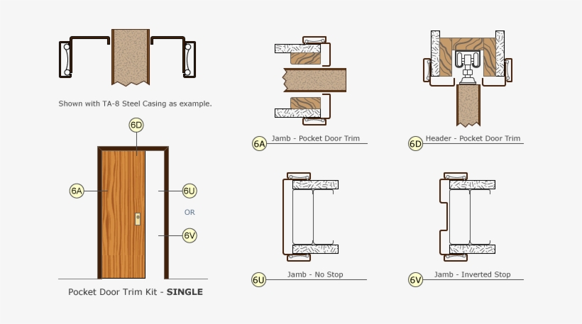 Download Timely Door Frames Pocket Door Trim Kit Single Drawing ...