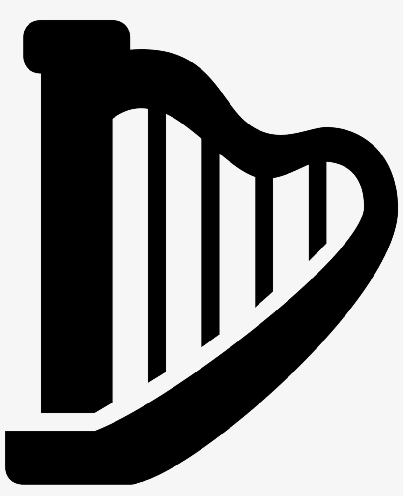 A Harp Icon Has Many Parts Connected Together, On One - Harp Svg PNG ...