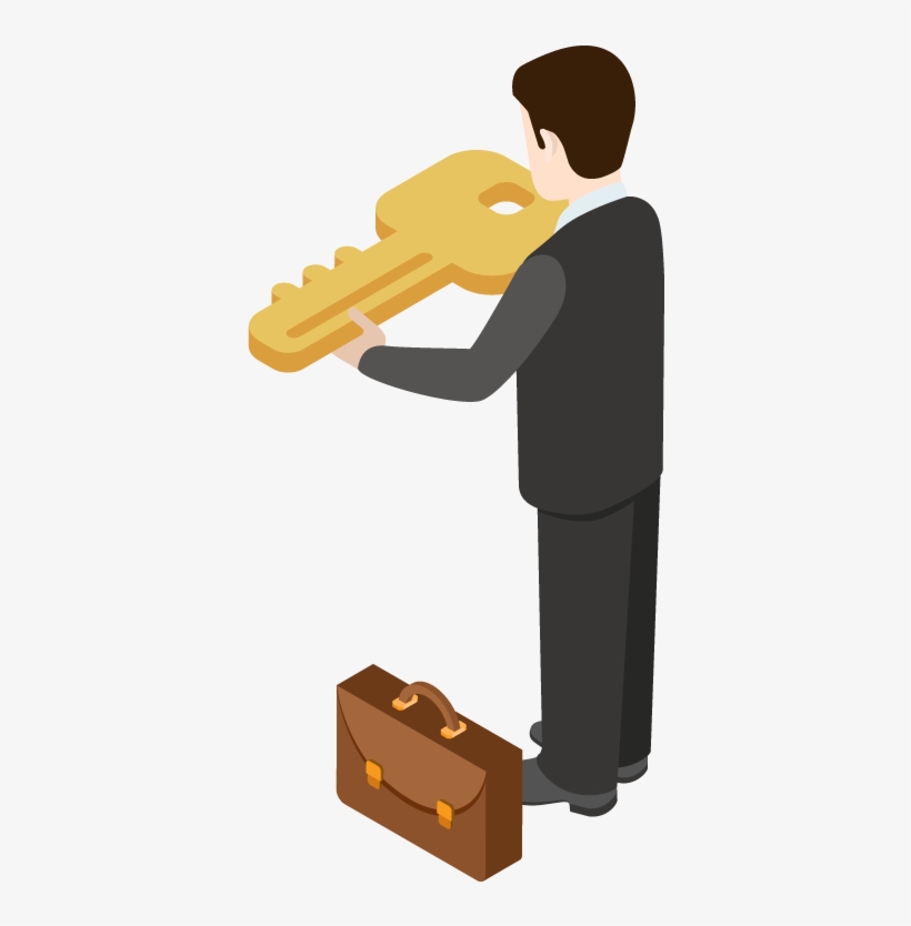 Download Cartoon Businessman Hold A Key To Success - Key To Success ...