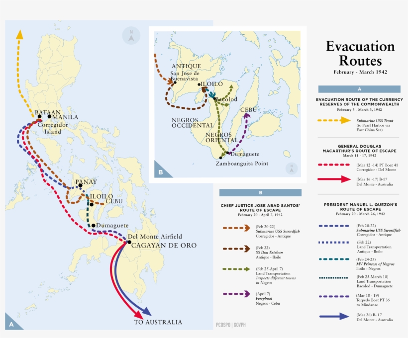 Evacuation Routes February - Timeline Battle Of Bataan PNG Image ...