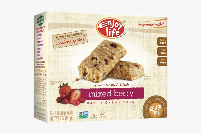Enjoy Life Mixed Berry Chewy Bars - Enjoy Life Sunseed Crunch Bars PNG ...