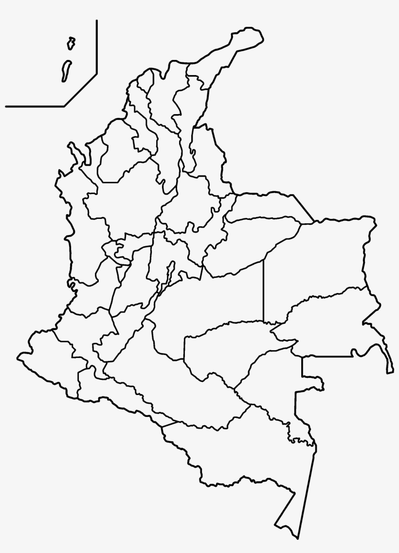 Colombia Departments Blank - Blank Political Map Of Colombia PNG Image ...