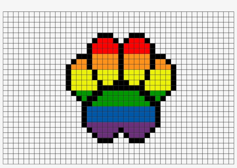 Cute Animal Pixel Art Pixel Art Rainbow Paw PNG Image Transparent