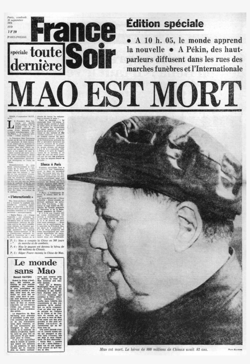 Langlois On Twitter - Mao Zedong Dead Newspaper PNG Image | Transparent ...