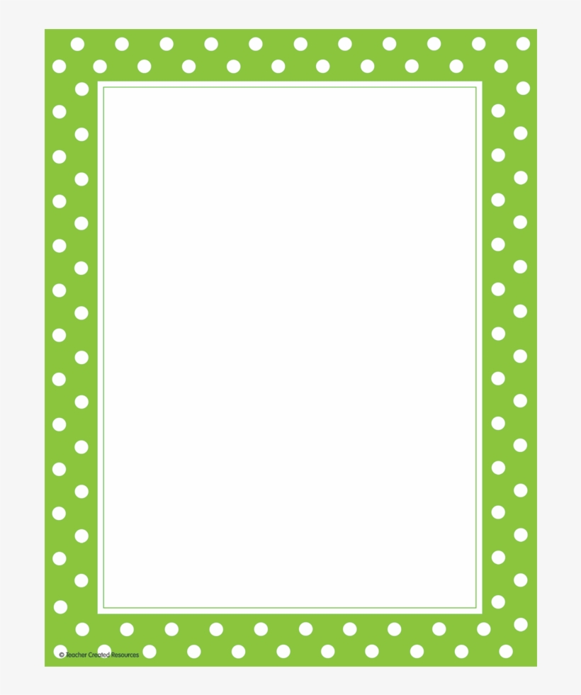 Tcr4765 Lime Polka Dots Computer Paper Image - Page Borders Polka Dots ...