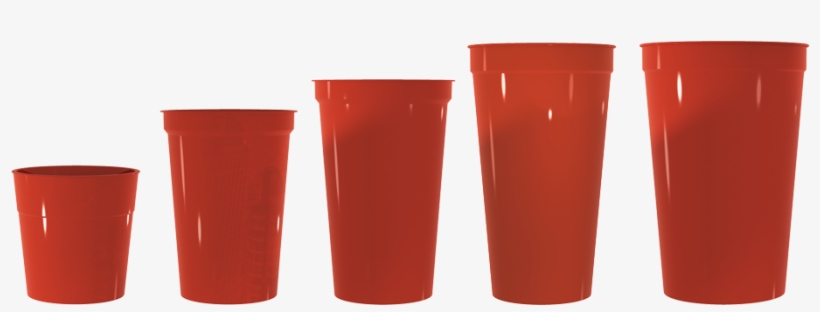 All Cups Red Ps Sizes Lineup Red - Different Size Plastic Cups PNG ...
