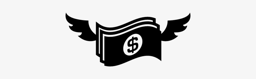 Dollars Money Bills Paper With Wings Vector - Money With Wings Icon PNG ...
