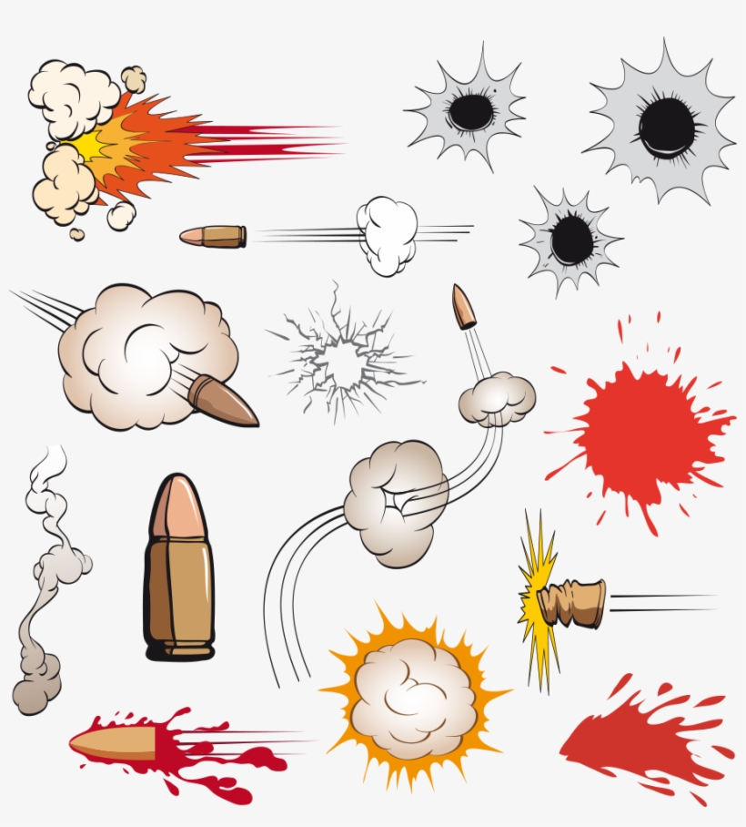 Cartoon Firearm Clip Art Vector - Gunshot In Comic Book PNG Image ...