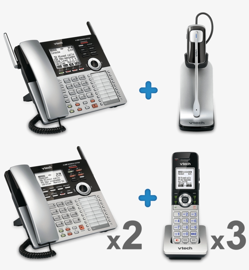 4 Line Small Business Phone System Office Bundle 2 - Vtech Accessory ...