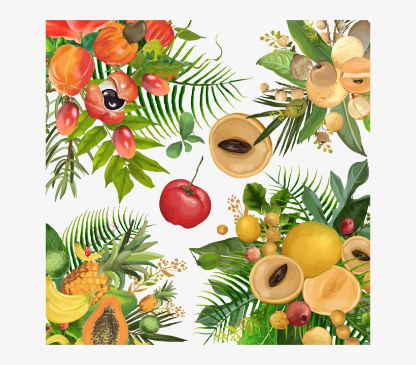 Decorative Watercolor Forest Fruits Background, Fruits - Fruit PNG ...