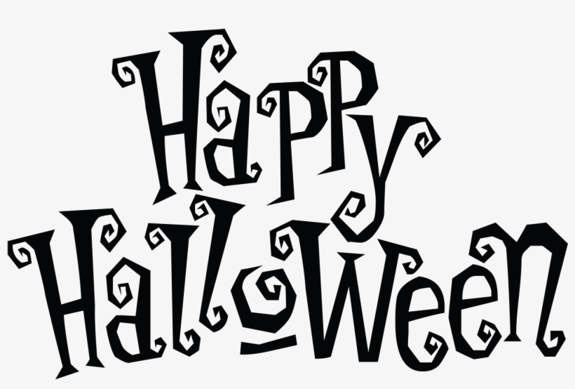 Paper Halloween Wall Decal Sticker - Happy Halloween Text Png PNG Image ...