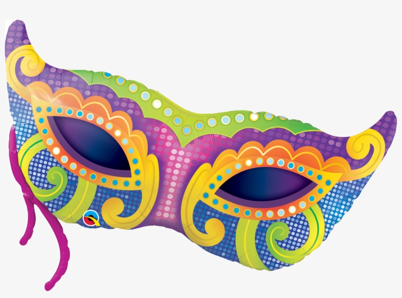 Mardi Gras Mask Png Clipart Black And White - 38" Mardi Gras Mask ...