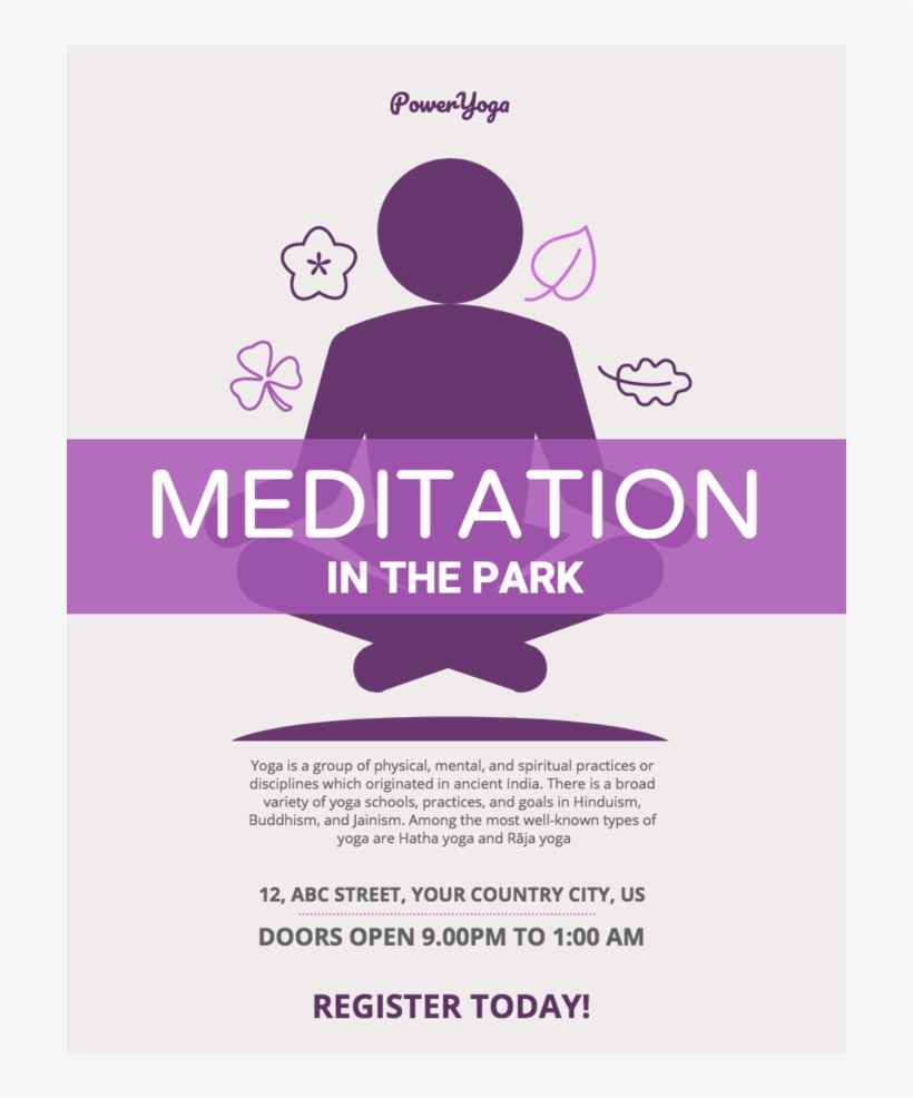 Download Meditation Event Poster Template Promote Your Meditation ...