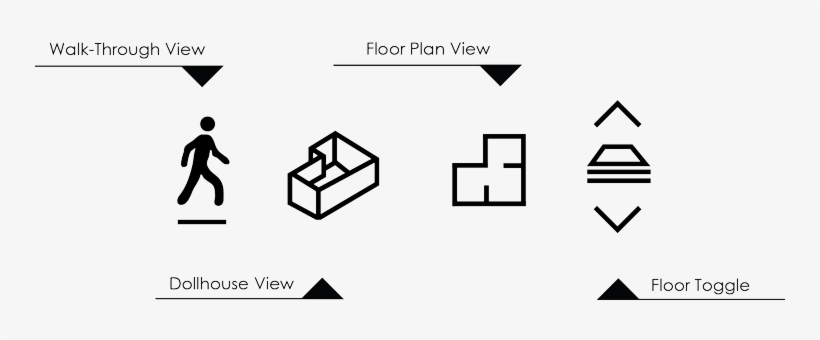 Virtual Tour Navigation Icons - 3d Floor Plan Icon PNG Image ...