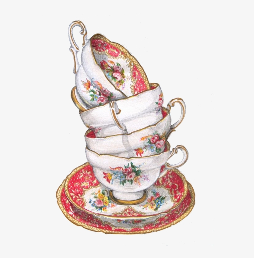 Transparency / Overlay For Personal Use - Vintage Tea Cup Drawing PNG ...