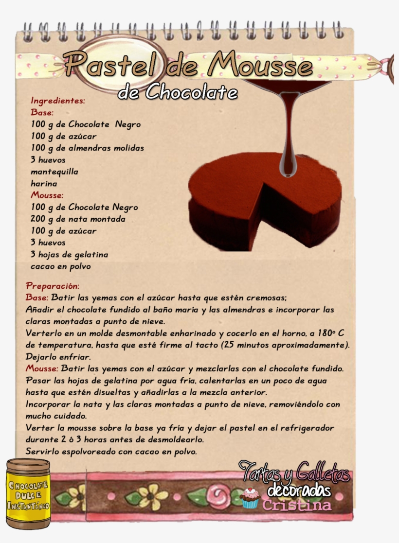 Pastel Mousse De Chocolate - Recetas De Pasteles Escritas PNG Image ...