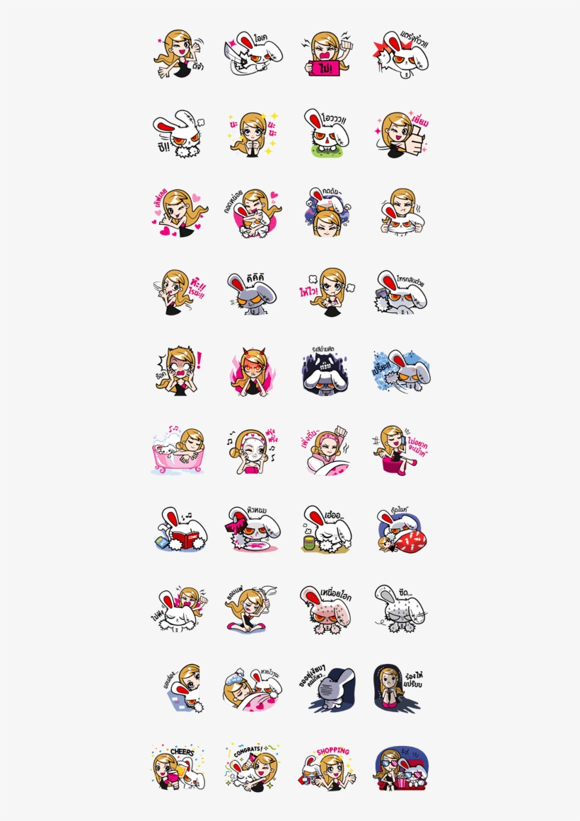 Download Ayupan X Bloody Bunny - Bloody Bunny Line Stickers ...