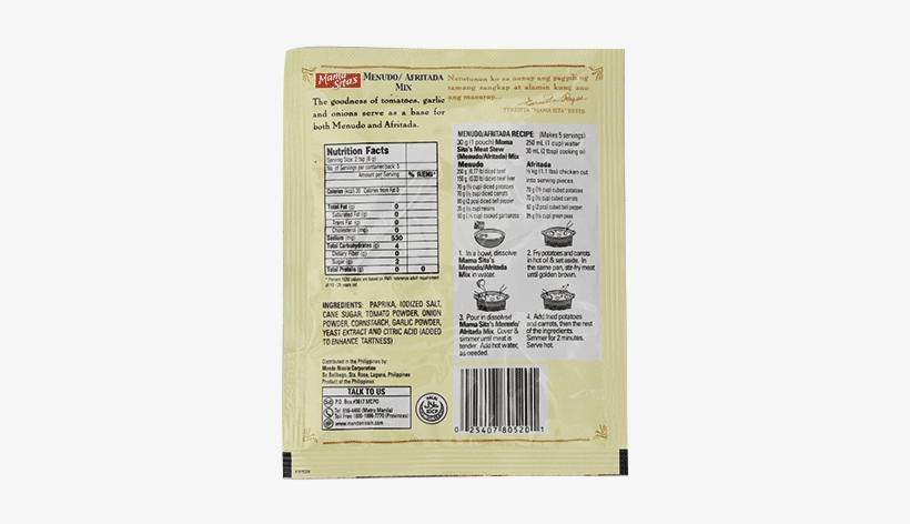 Mama Sita's Menudo/afritada Mix 30g - Paper PNG Image | Transparent PNG ...