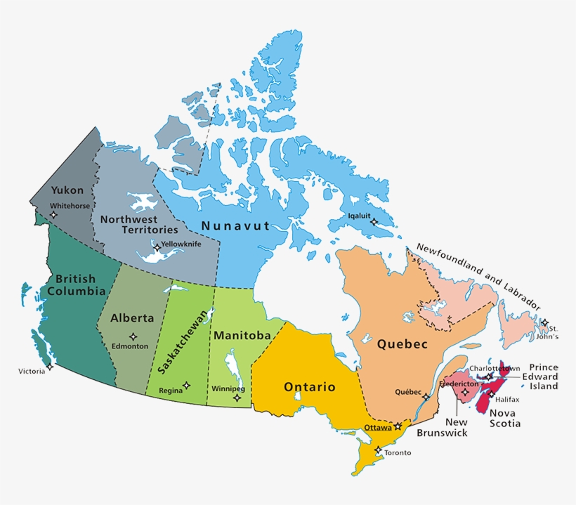 Along The Southern Edge Of Canada Lies The Canada-united - Map Of ...