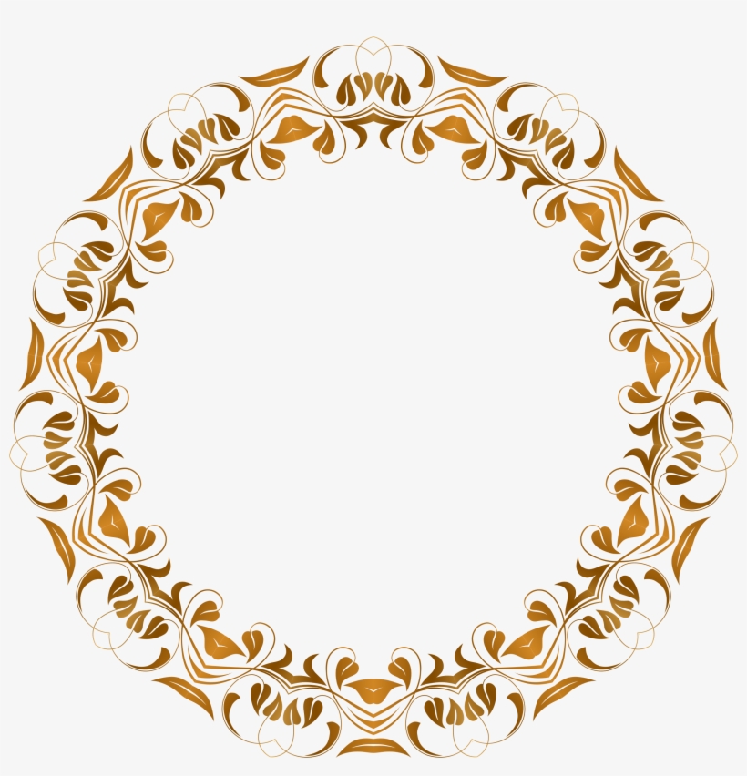 Download Org-vector Drawing Of Flourish Gold Colored Round Frame - Png ...