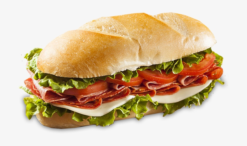 Turkey, Bacon, Lettuce, Tomato On A Toasted Hero - Sub Sandwich PNG ...
