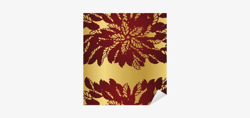 Red Floral Lace Borders On Golden Background Sticker - Lampshade PNG ...