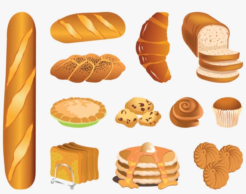 Download Bakery Bread Pastry Clip Art - Bread Vector Free Download ...