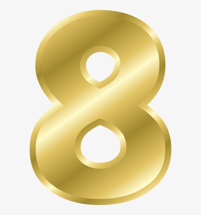 Gold Number 8 Png PNG Image | Transparent PNG Free Download on SeekPNG
