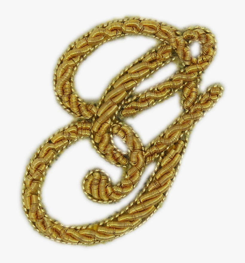 Script Gold Embroidered Letters - Chain PNG Image | Transparent PNG ...