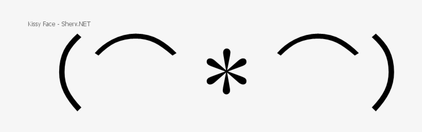 Kissy Face Inverted - Kissy Face With Keyboard Symbols PNG Image ...