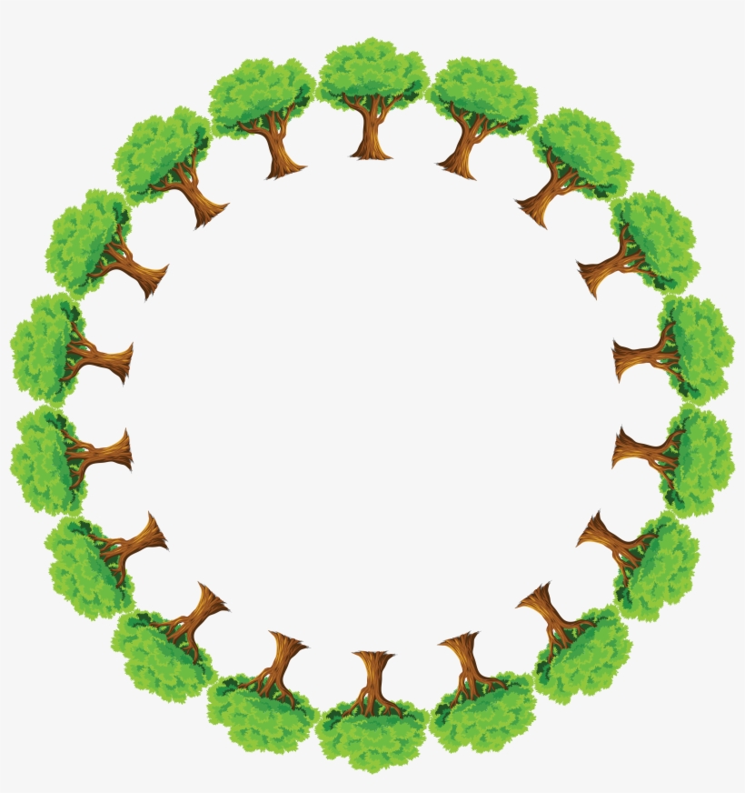 Free Clipart Of A Round Frame Of Trees - Poster Design For World ...