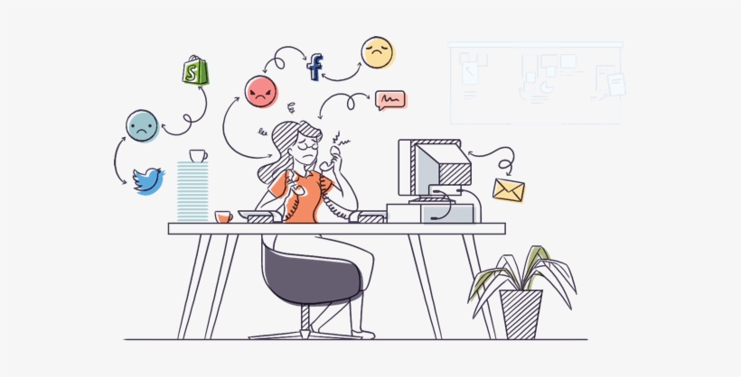 Agent Stressed By Bad Help Desk Software - Help Desk Software PNG Image ...