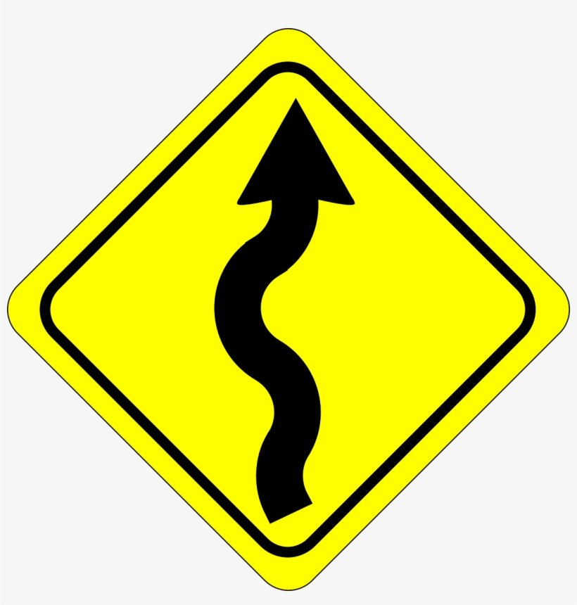Png Road Traffic Freeway Highway Drive Driving - Curvy Road Ahead Sign ...