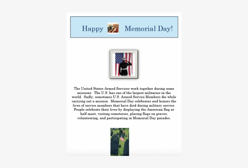 Celebrate Memorial Day With This Activity - Veterans Day PNG Image ...