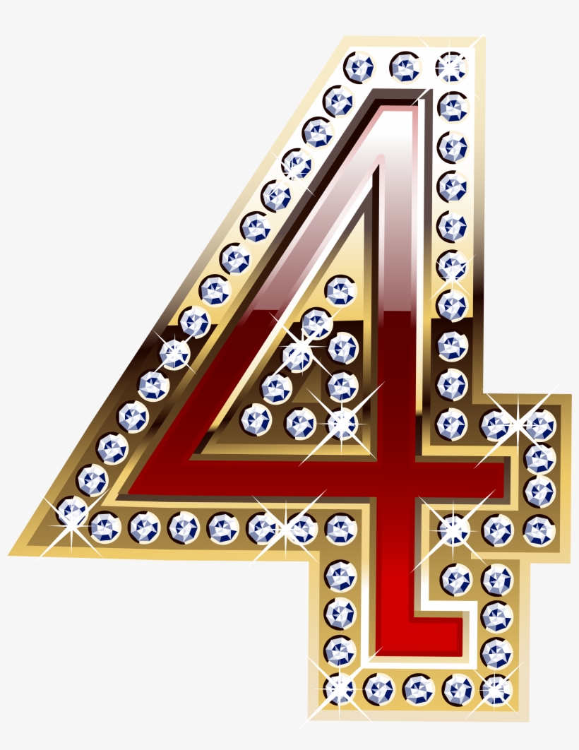 Gold And Red Number Four Clipart Image Gallery Yopriceville - Gold ...