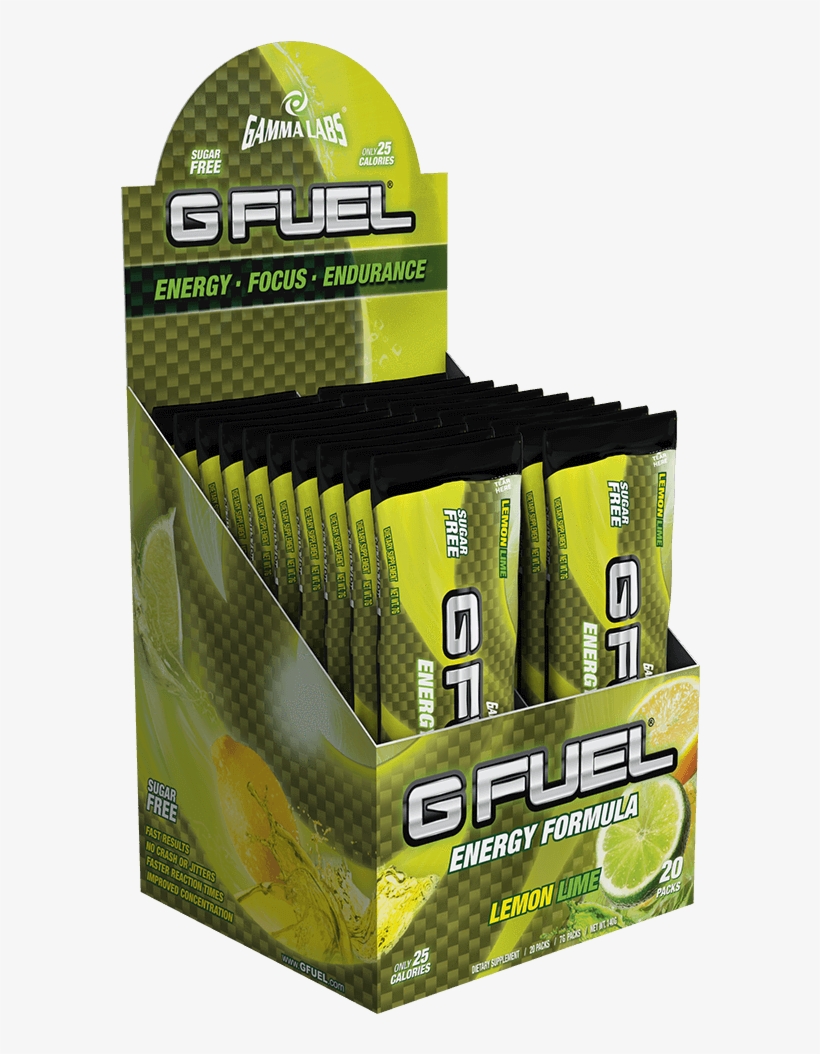 Lemon Lime Box - Gamma Labs G Fuel Lemon Lime 20 Count PNG Image ...