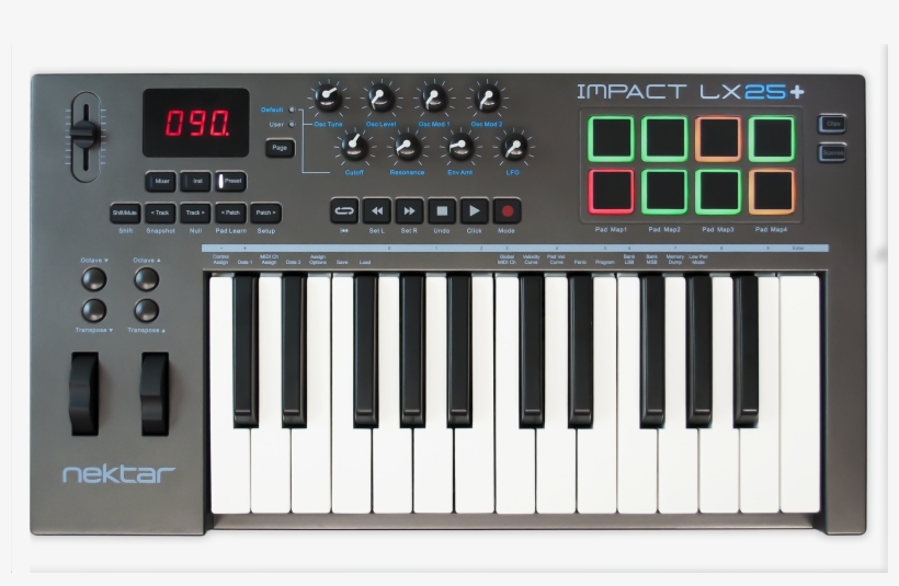 Nektar Impact Lx25+ 25 Key Midi Keyboard PNG Image | Transparent PNG ...
