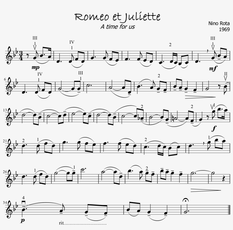 Nino Rota Romeo And Juliet - Fascinação Elis Regina Partitura PNG Image ...