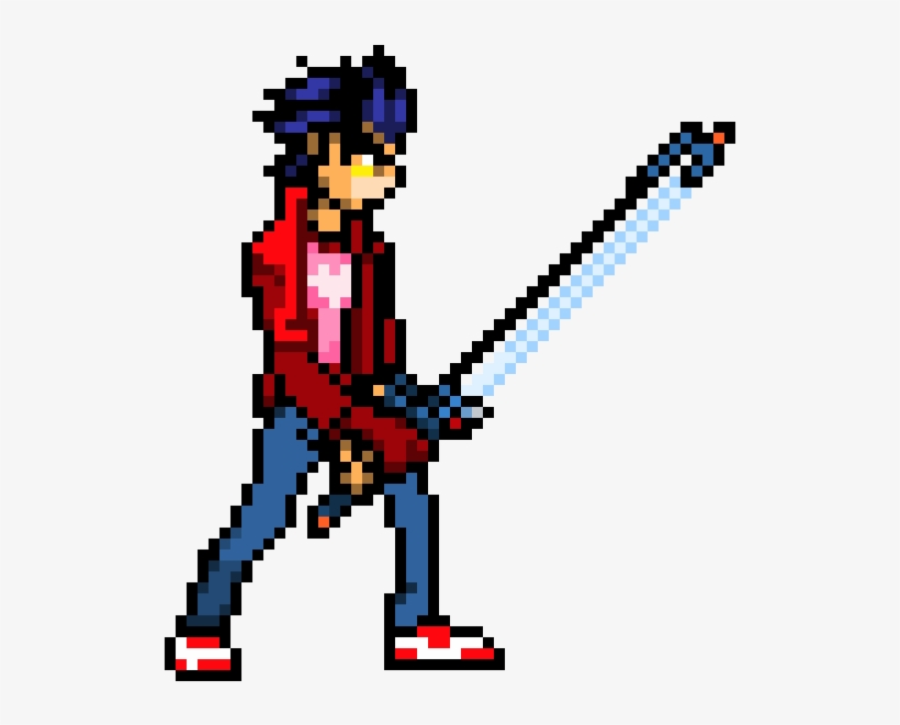 Mostly Finished Travis Touchdown - Travis Touchdown Pixel Art PNG Image ...