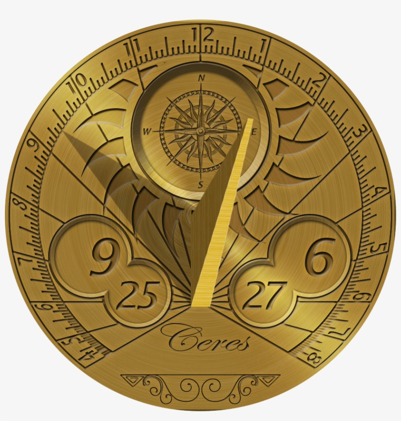 Golden Sundial Clipart Transparent Png - Old Sundial Png PNG Image ...