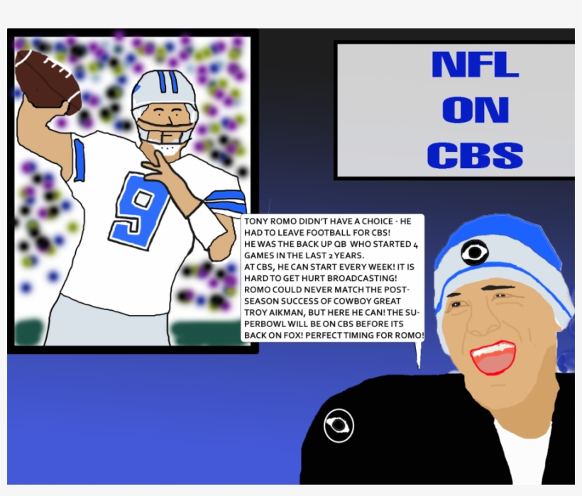 Romo Plays In Postseason For Cbs - Cartoon PNG Image | Transparent PNG ...